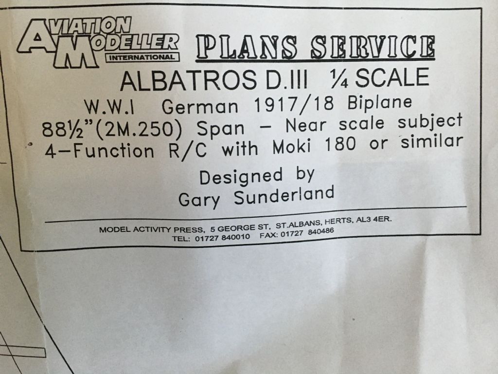 Albatros D3 - Building from Traditional Kits and Plans - RCM&E Home of ...