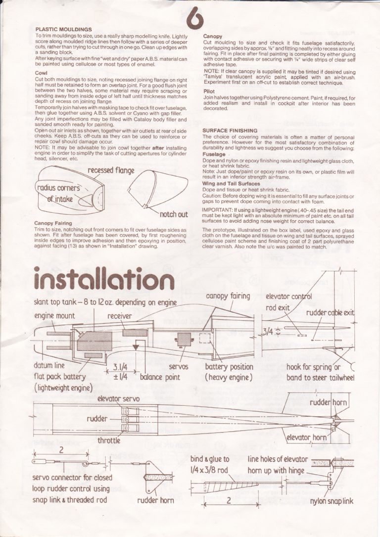 Acrowot Kit C of G and control throws - Sport, Aerobatic and 3D kits ...