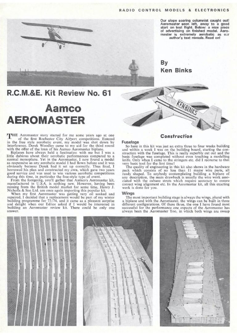 Aeromaster - Build Blogs and Kit Reviews - RCM&E Home of Model Flying ...