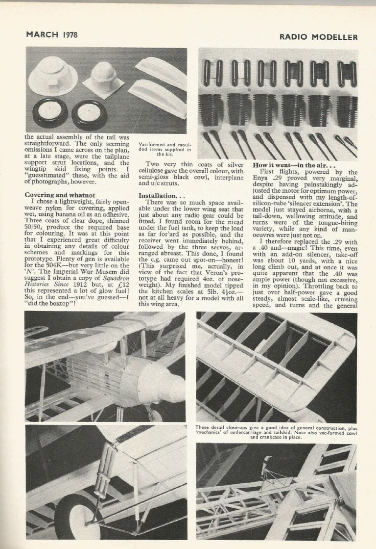 Veron Avro 504N - Scale and Semi-Scale kits - RCM&E Home of Model ...