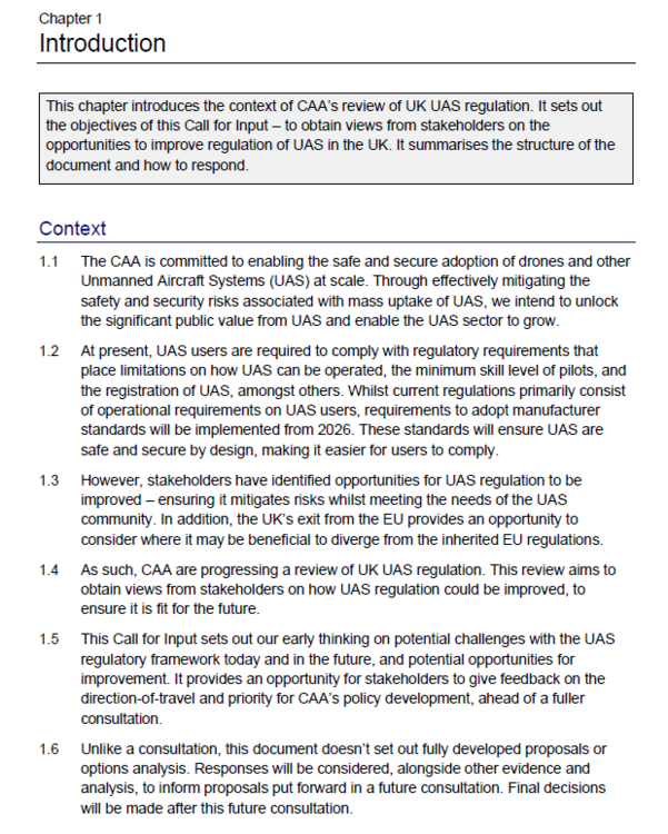CAA Call for Input: Review of UK UAS Regulations Aug 2023 - All Things ...