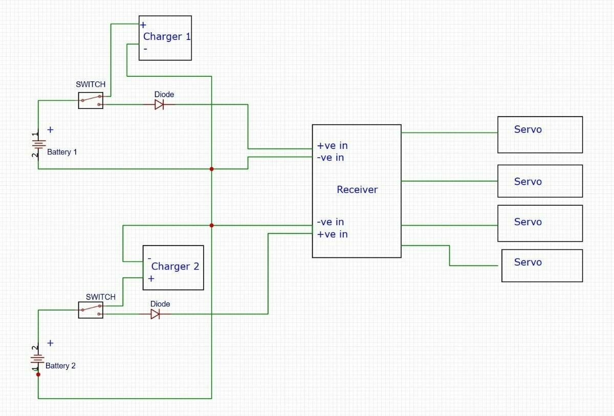Wiring diagram for connecting second battery to power flight controls ...